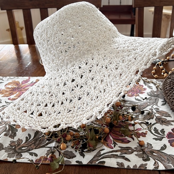 Chapeau Tresse | Accessories | Crochet Open Weave Floppy Hat | Poshmark